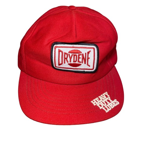 Unbranded | Accessories | Vintage Drydene Oil Spell Out Patch Snapback Hat Cap Red Made In Usa ...